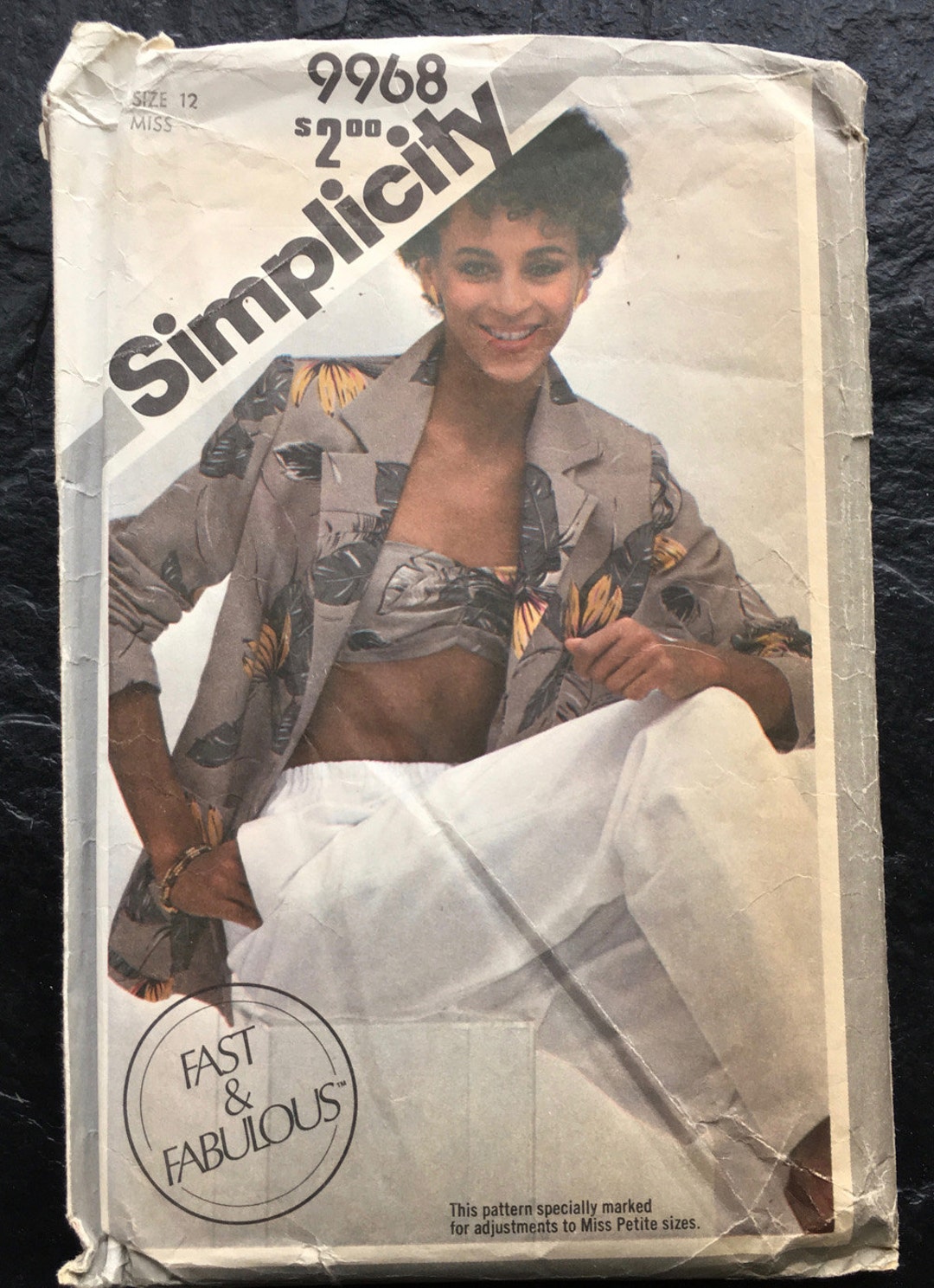 1980s Pull-on Pants, Bias Bandeau Top and Unlined Jacket Pattern // Simplicity 9968 Size 12 ...