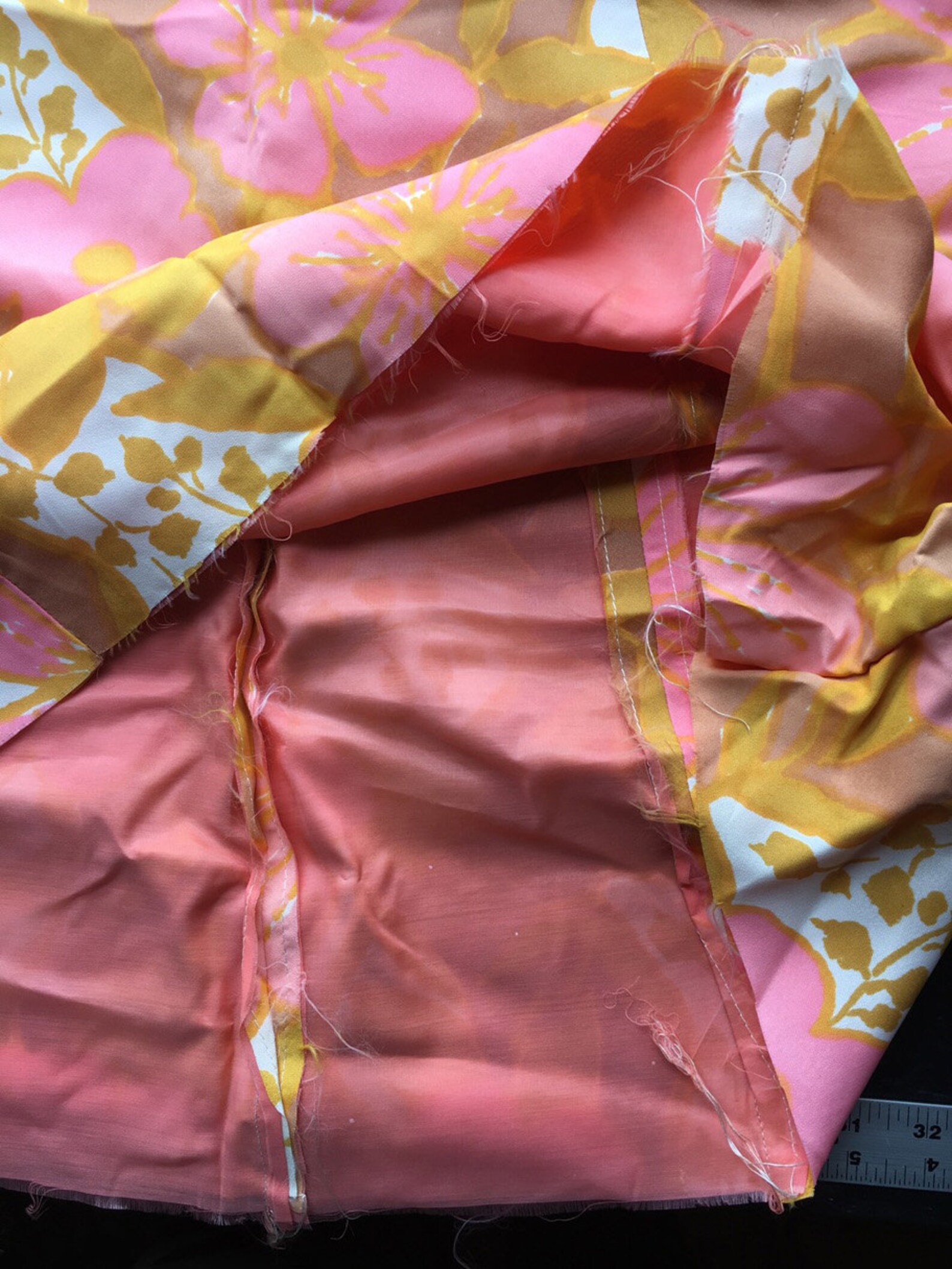 Vintage 60s-70s Flower Power Print Fabric and Dress Pieces // 33x45 ...