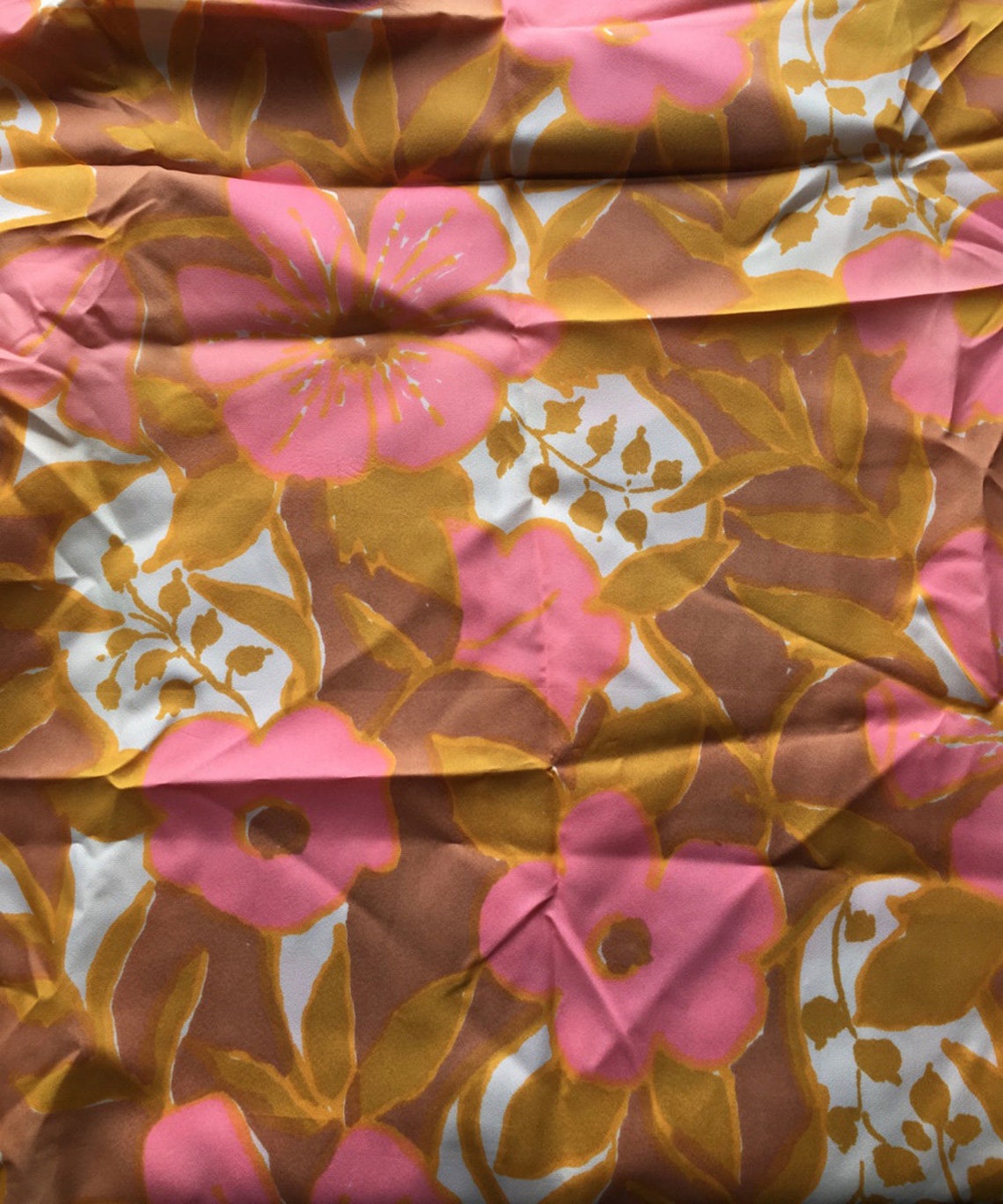 Vintage 60s-70s Flower Power Print Fabric and Dress Pieces // 33x45 ...