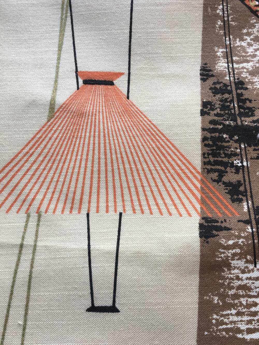 Vintage MCM Lamp Shade Print Decorator Fabric // 61x46 - Etsy