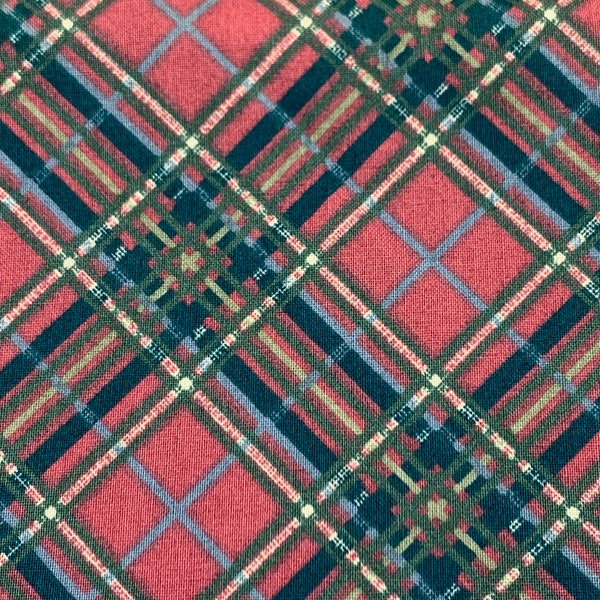 Blue Plaid Calico Fabric - Etsy