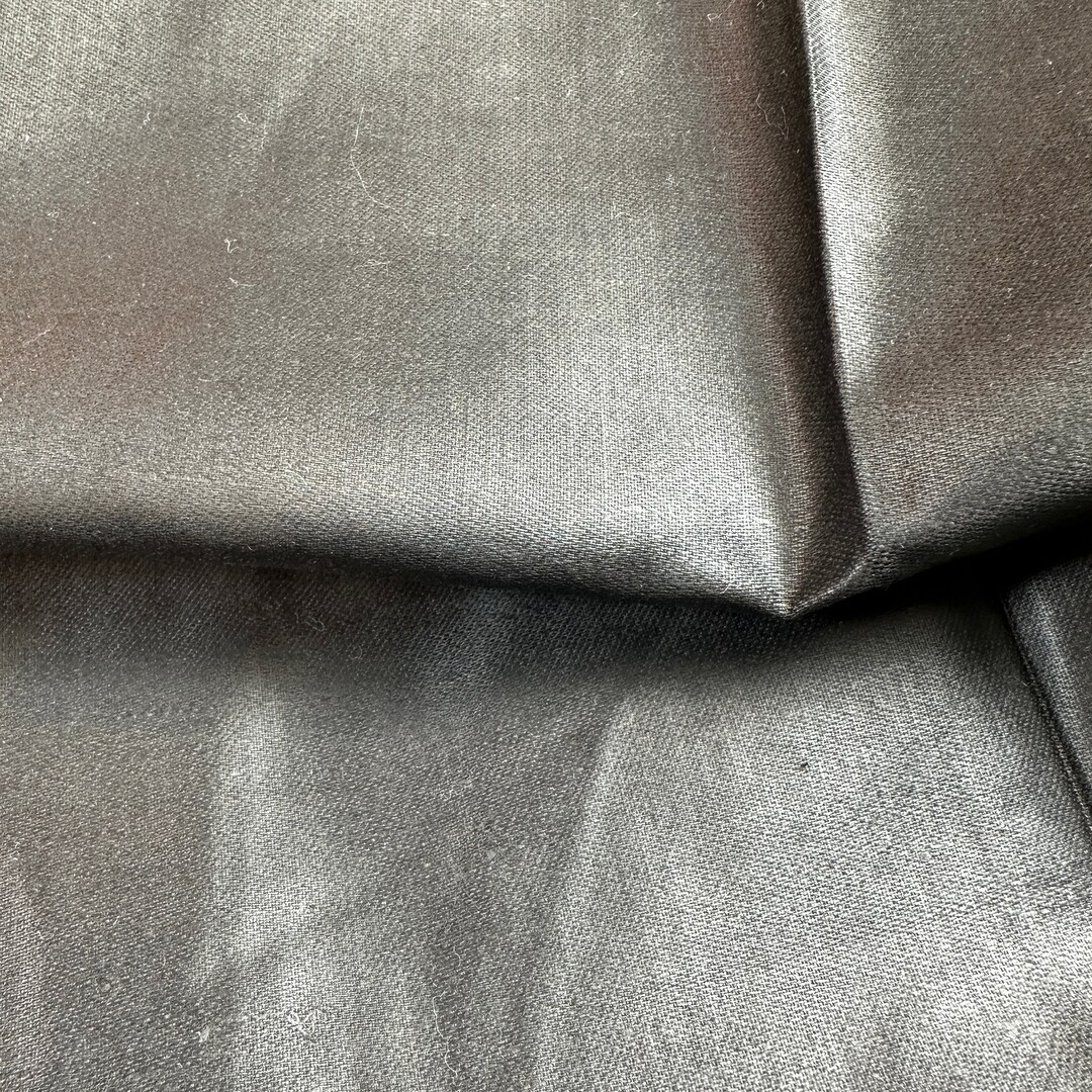 Antique Vintage Solid Black Glazed Cotton Fabric // 43x30 Victorian ...