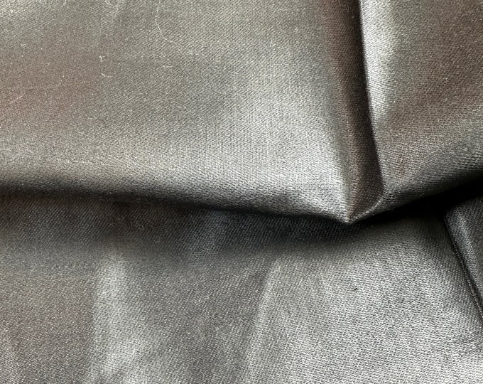 Antique Vintage Solid Black Glazed Cotton Fabric // 43x30 Victorian ...