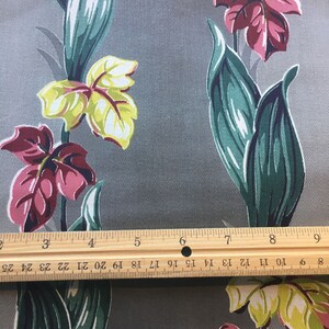 Vintage Mid-century Ivy Leaf Print Decorator Fabric // 35x36" (4 Pcs ...