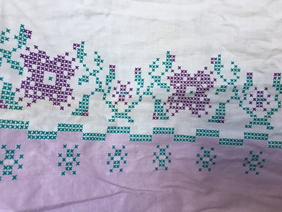 Vintage Border Print Cotton Fabric // 88x35 Faux - Etsy