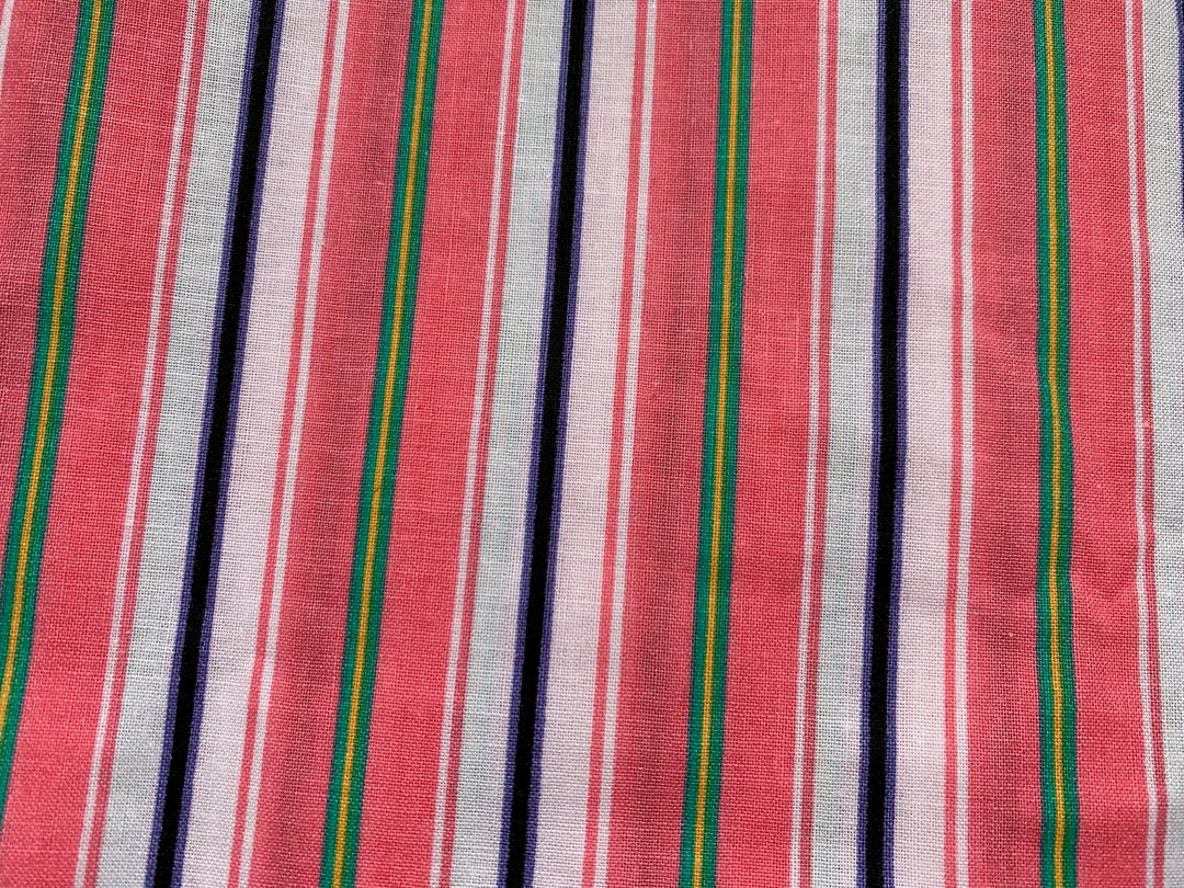 Candy Stripe Cotton Fabric // BTHY 18x60" > NOS, Unused > Variegated ...