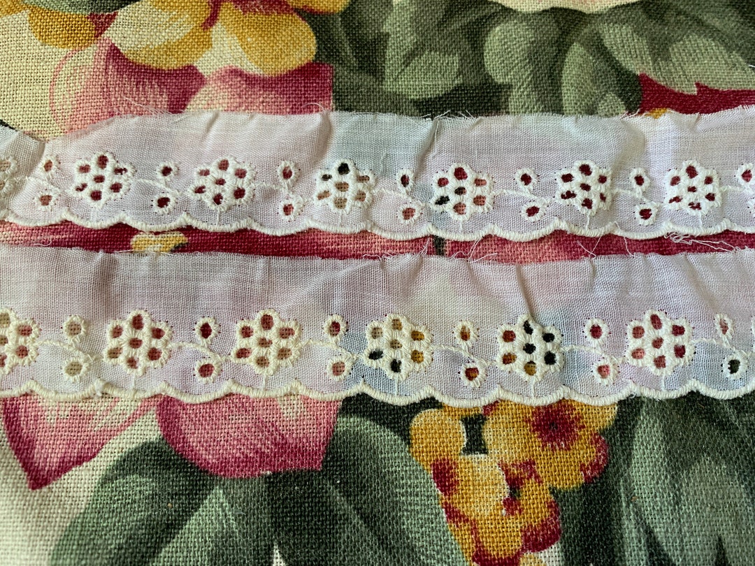 Vintage Lot of Eyelet Edging Lace Trim // 5 Pcs, 212" Total ...