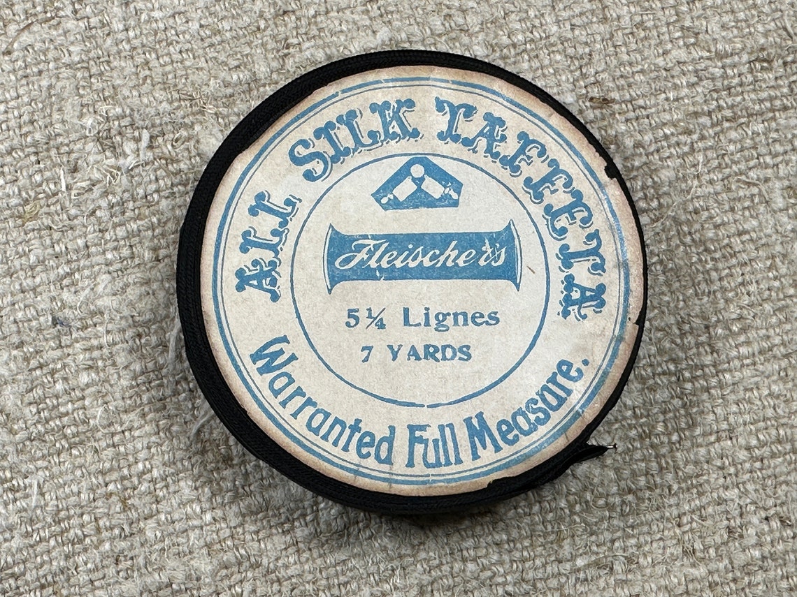 2 Antique Black Silk Taffeta Tape Trim Rolls // 1/2" > 2 Orig 1800s ...