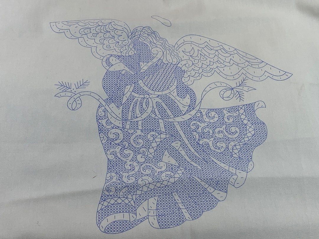 Christmas Angel Runner Stamped for Embroidery // 48x16" > Diy Dresser ...