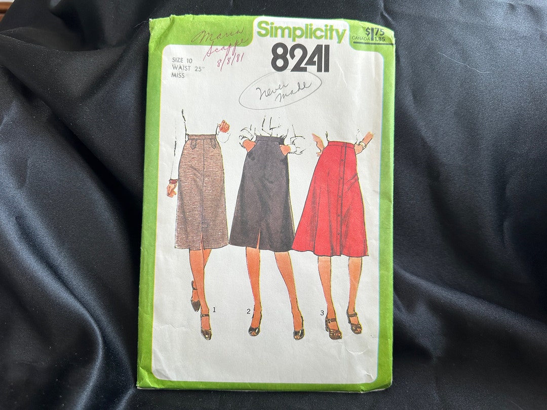 Vintage 1970s Misses' Set of Skirts Pattern // Simplicity 8241 > Size ...