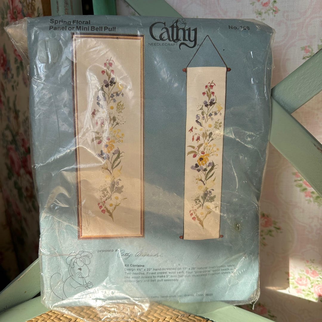 Vintage Crewel Embroidery Kit by Cathy Alexander- Spring Floral #108 ...