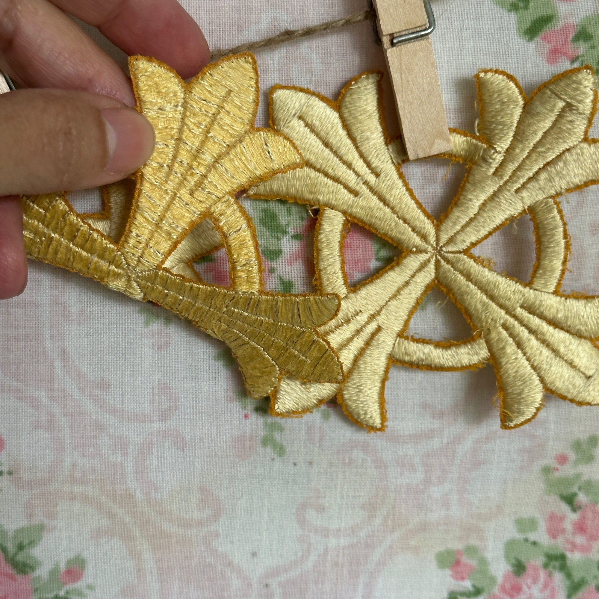 Vintage Gold Embroidered Religious Cross Appliqué // 4.25" > Religious ...