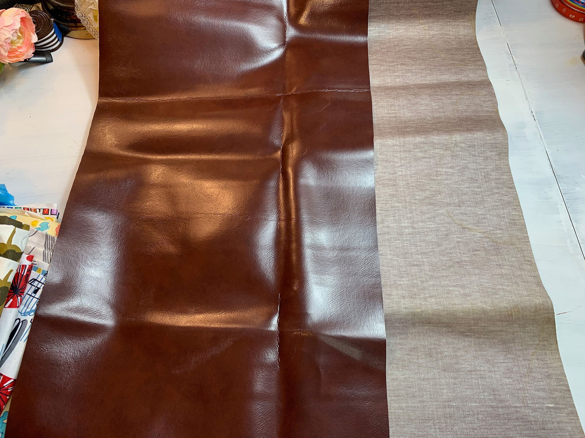 Vintage Naugahyde Fabric // 32.5x22 39x15.5 | Etsy