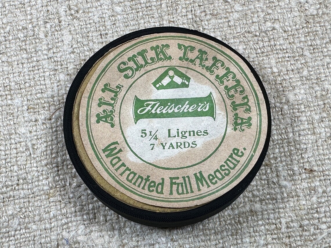 2 Antique Black Silk Taffeta Tape Trim Rolls // 1/2" > 2 Orig 1800s ...