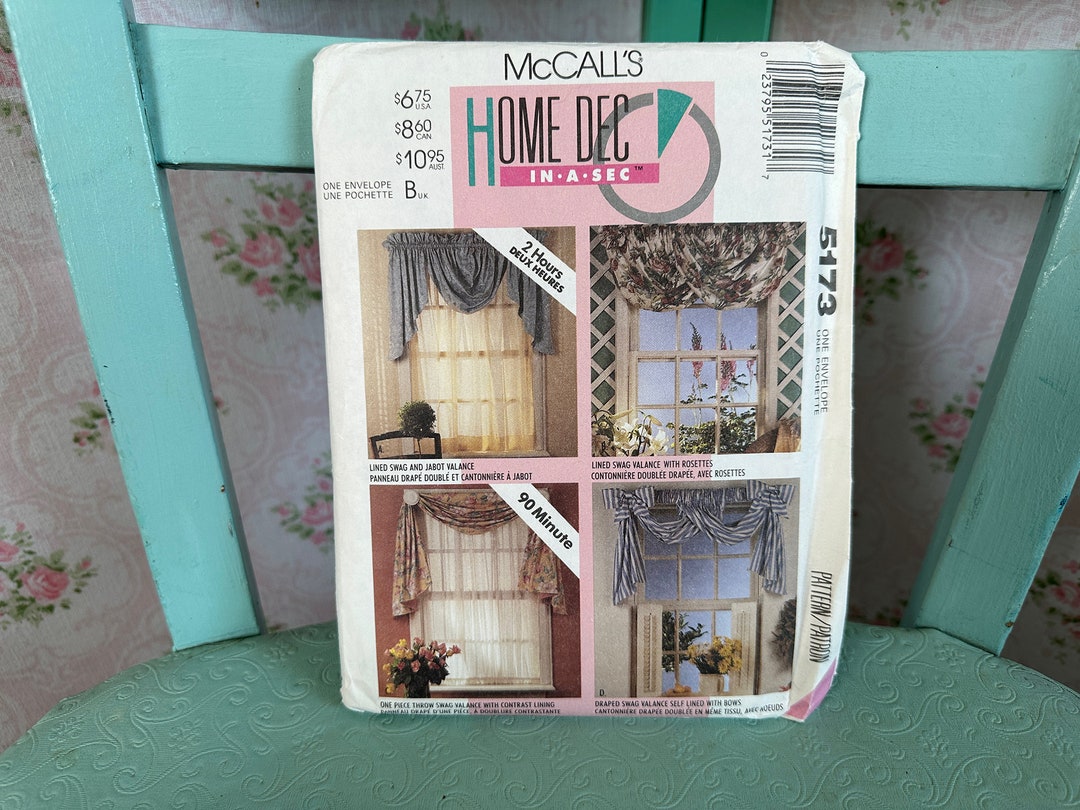 1990s Home Decor Window Treatments Pattern // Mccall's 5173 > Home Dec ...