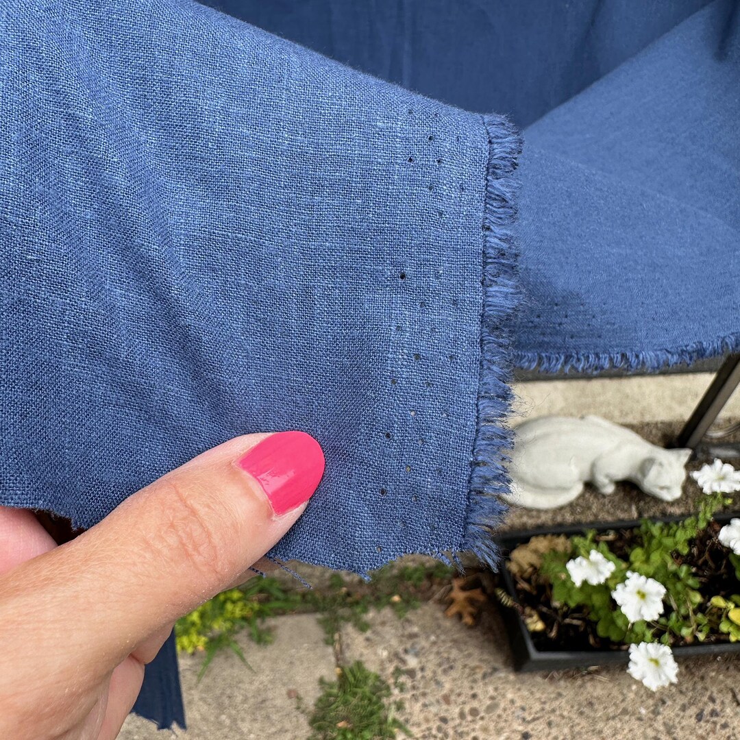 Solid Indigo Blue Linen Feel Fabric // 95x45" > Unused Deadstock > Soft ...