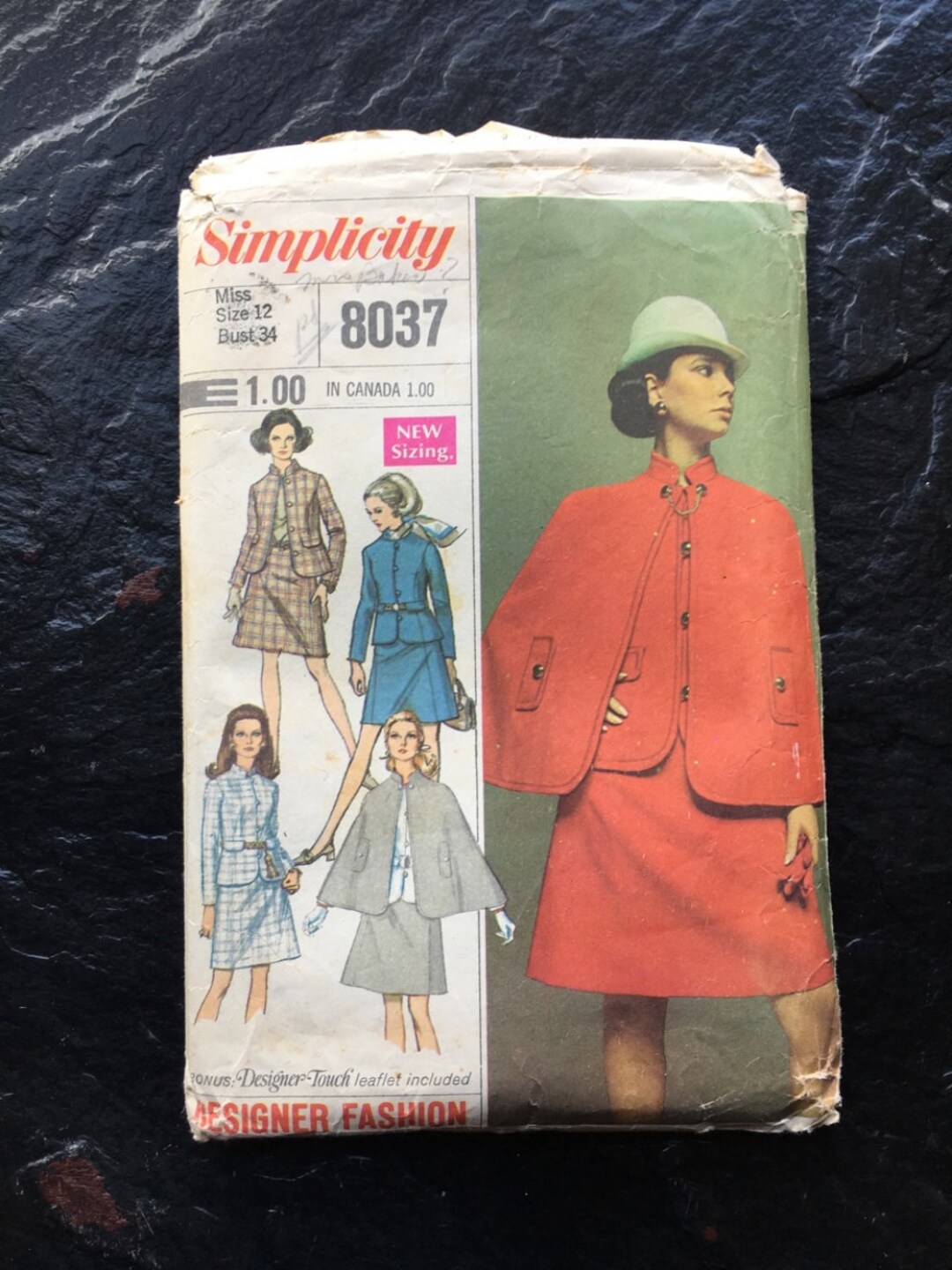 Vintage 1960s Designer Fashion Suit and Cape Pattern // Simplicity 8037 ...