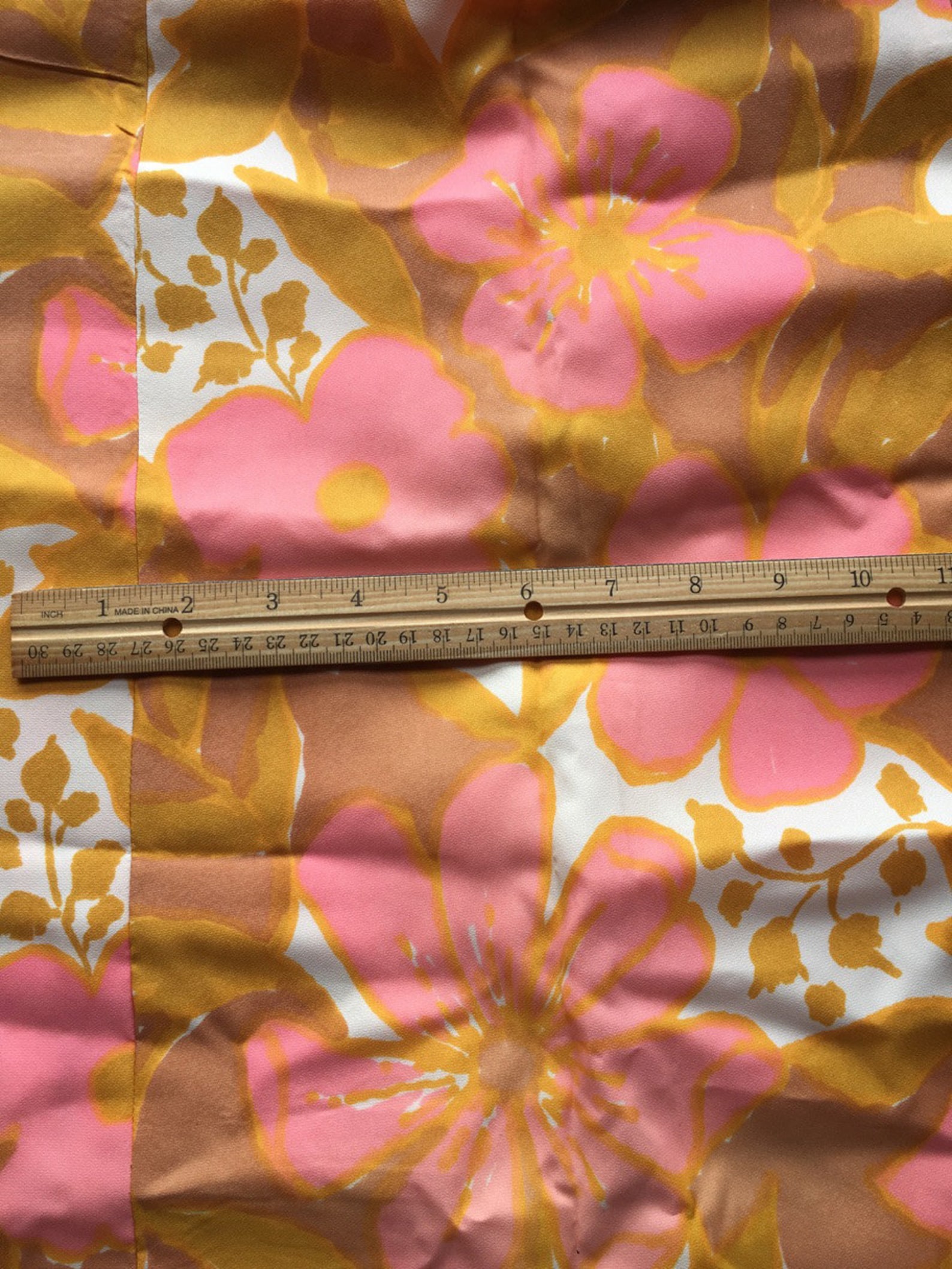 Vintage 60s-70s Flower Power Print Fabric and Dress Pieces // 33x45 ...