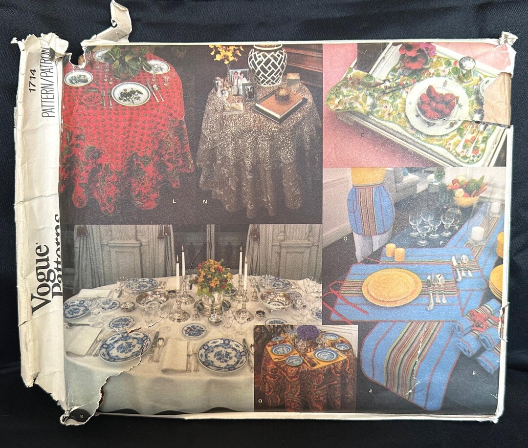 Vintage 1970s Table Linens Pattern // Vogue 1714 > Unused > Tablecloths ...