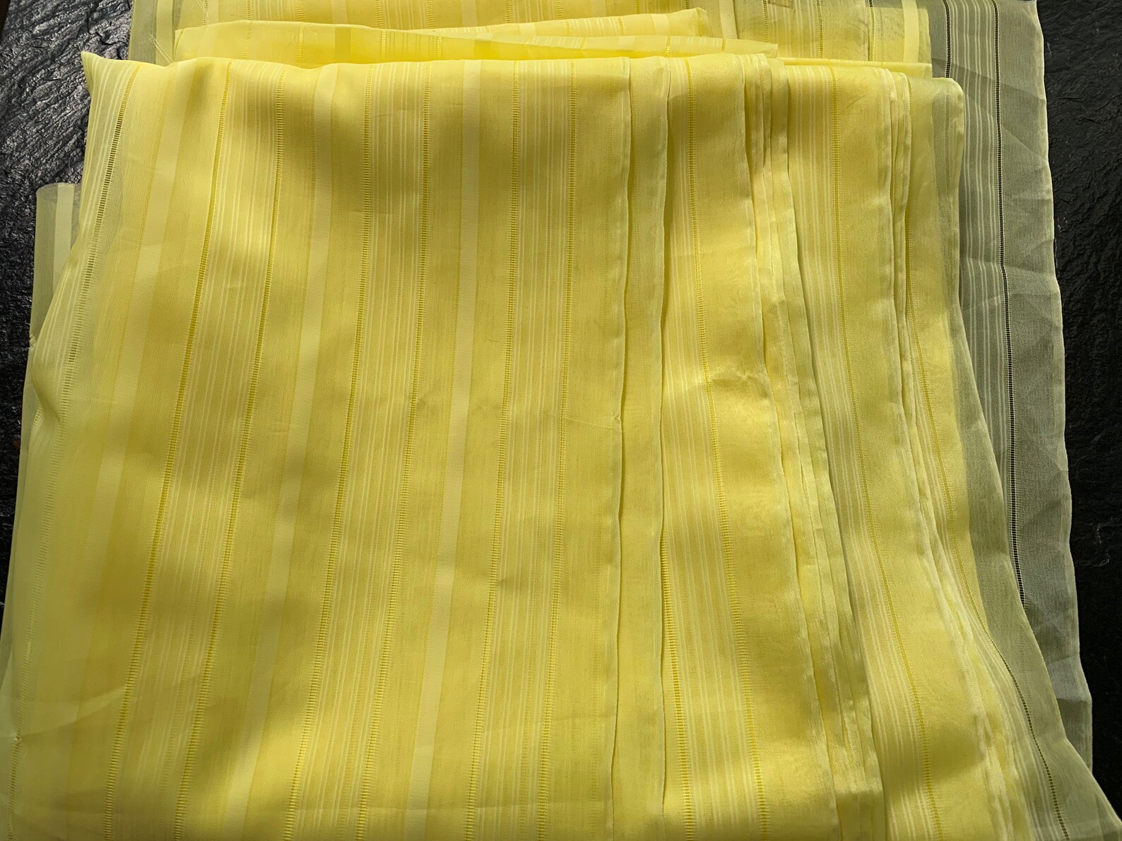 Vintage Sheer Yellow Dimity Striped Fabric // 36x47 BTY - Etsy