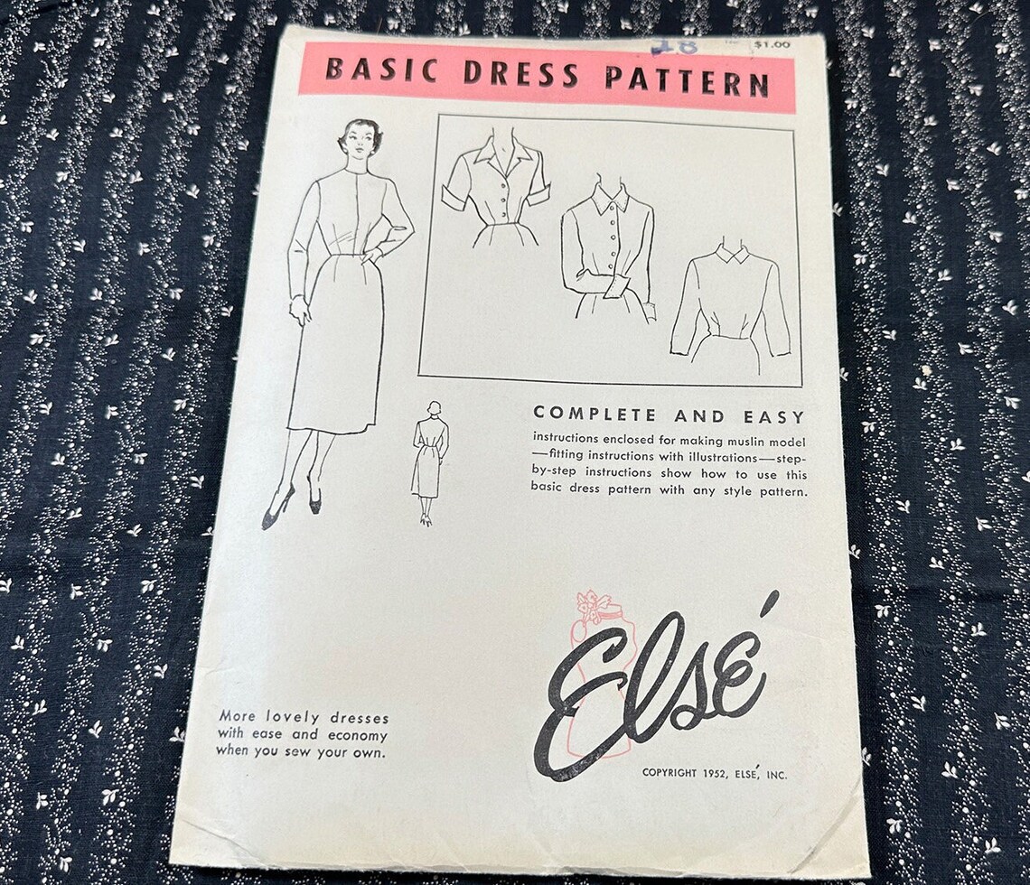 Vintage 1950s Elsé Basic Dress Pattern // Size 18 Bust 36 - Etsy