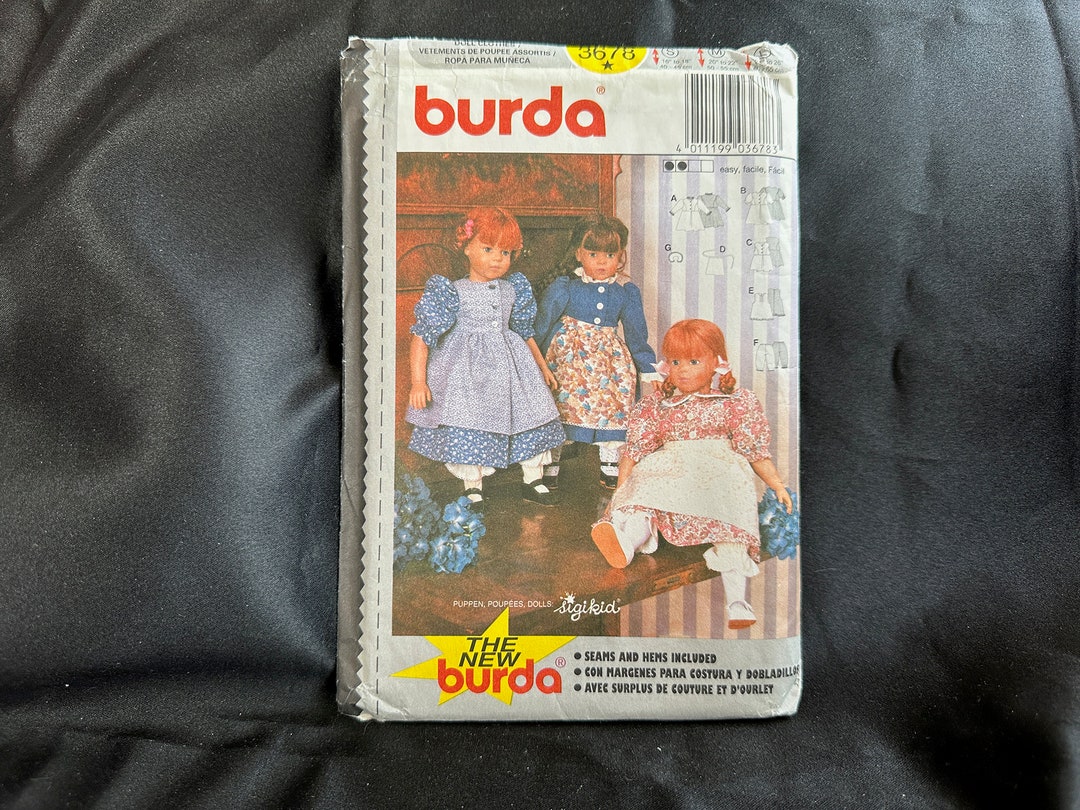 Doll Clothes Pattern // Burda 3678 > 16" - 18" - 20" - 22" - 24" - 26 ...