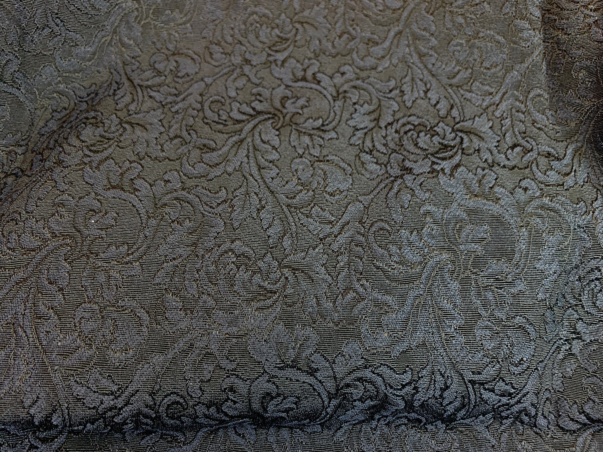 Vintage Black Jacquard Faille Fabric //34x45 - Etsy