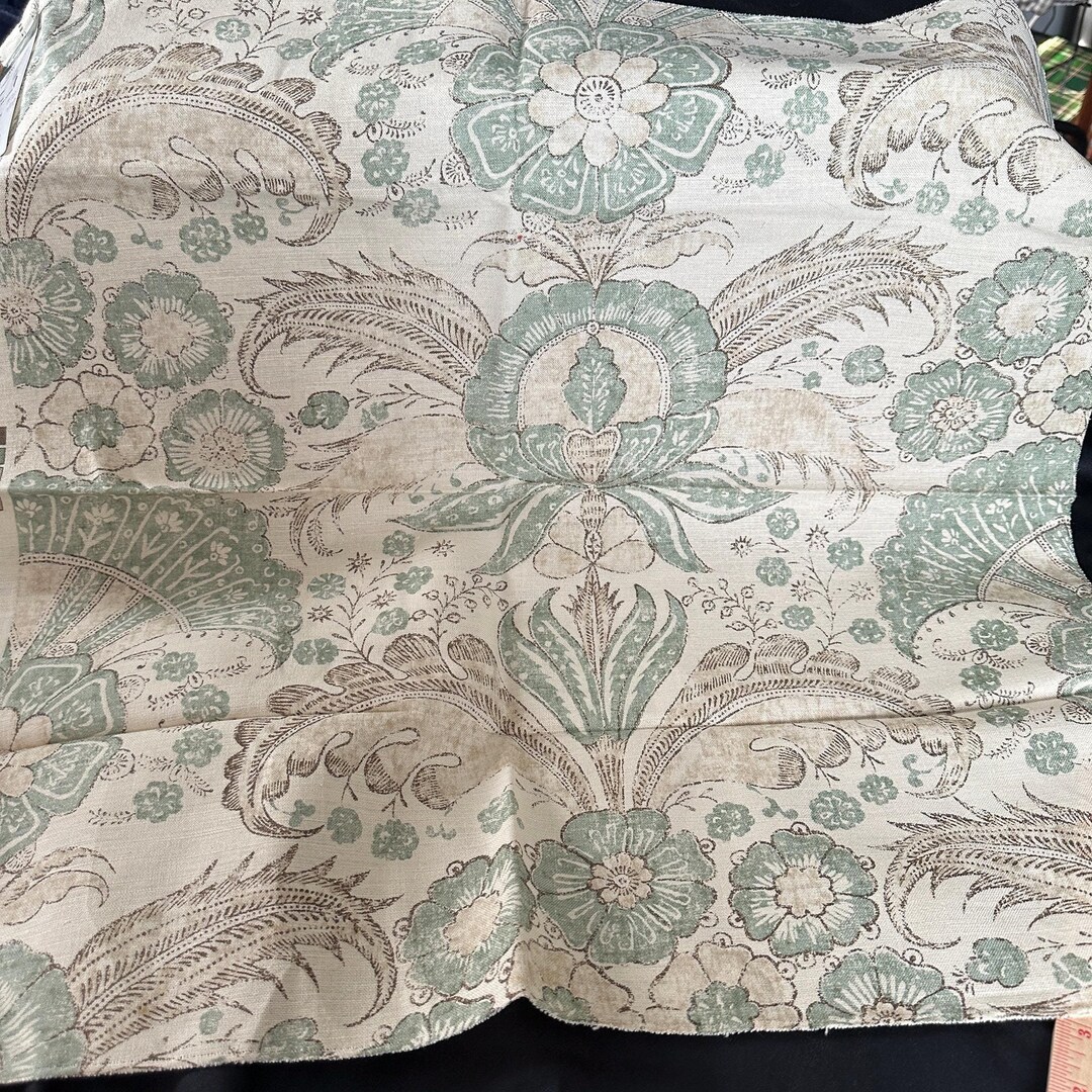 Vintage Greeff 'calicut' Fabric Sample // 27x27" > Orig Label ...