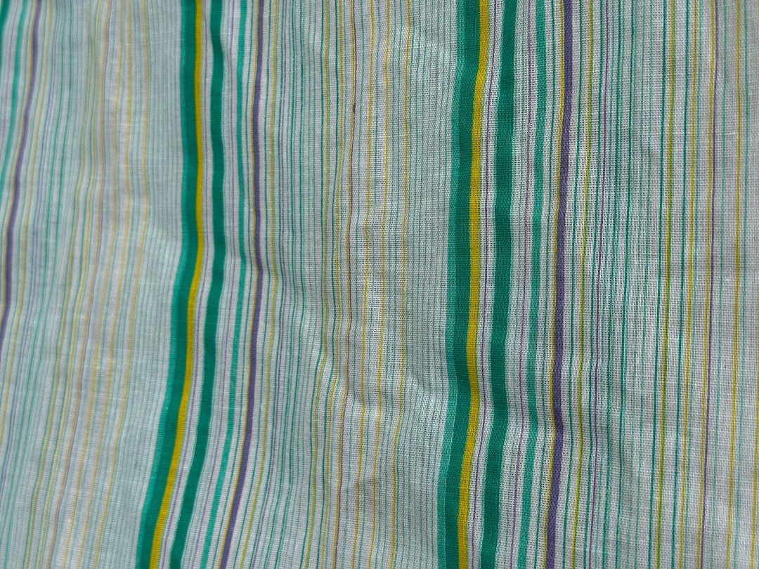 Vintage Green Candy Pinstripe Fabric Scrap // 38x45 Green, Purple ...