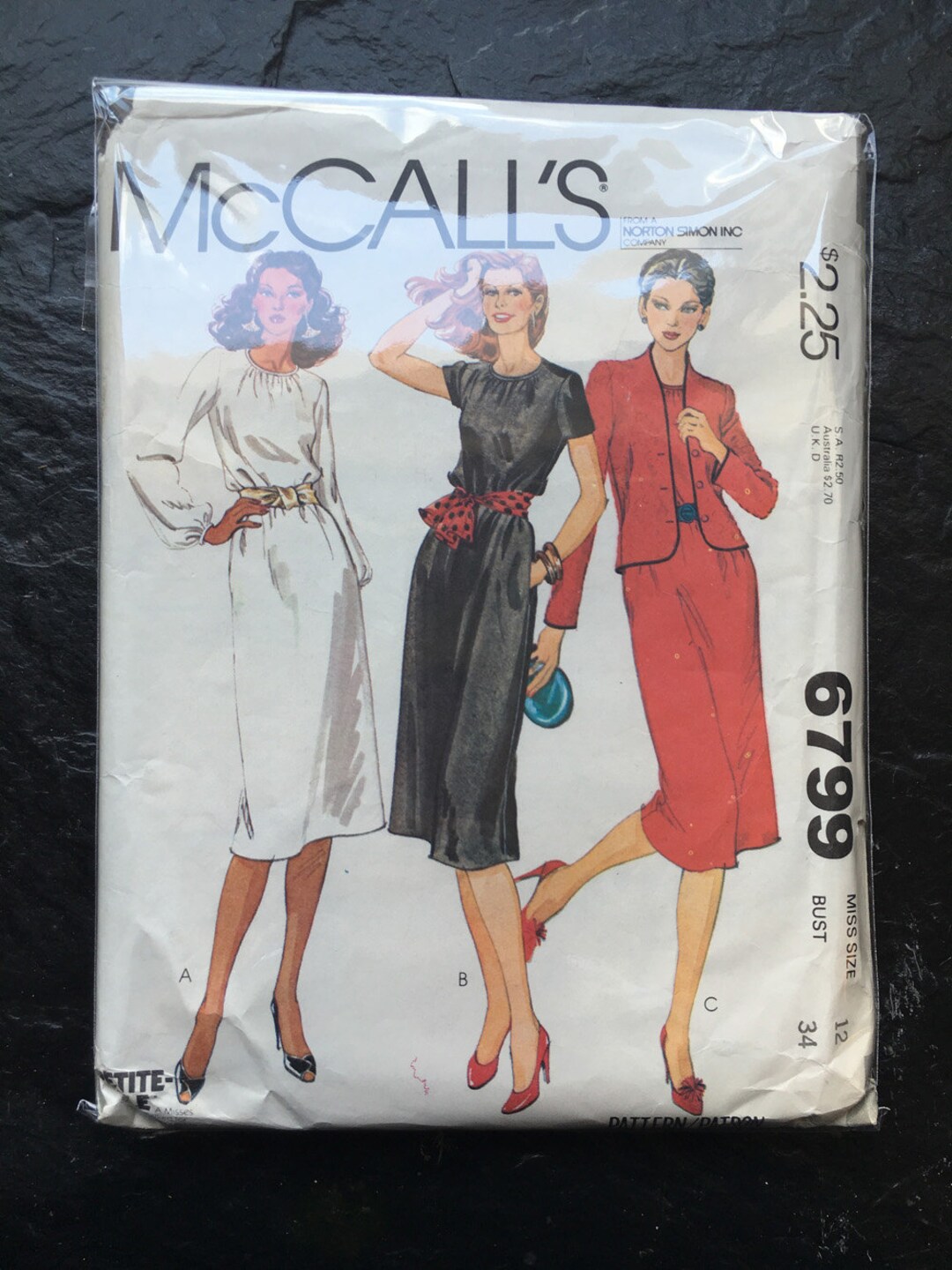 Vintage 1970s Jacket and Dress Pattern // Mccall's 6799, Size 12 ...