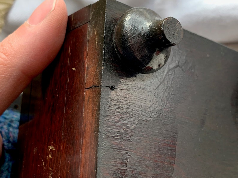 Antique Vintage Wooden Thread Spool Stand Sewing Box // - Etsy