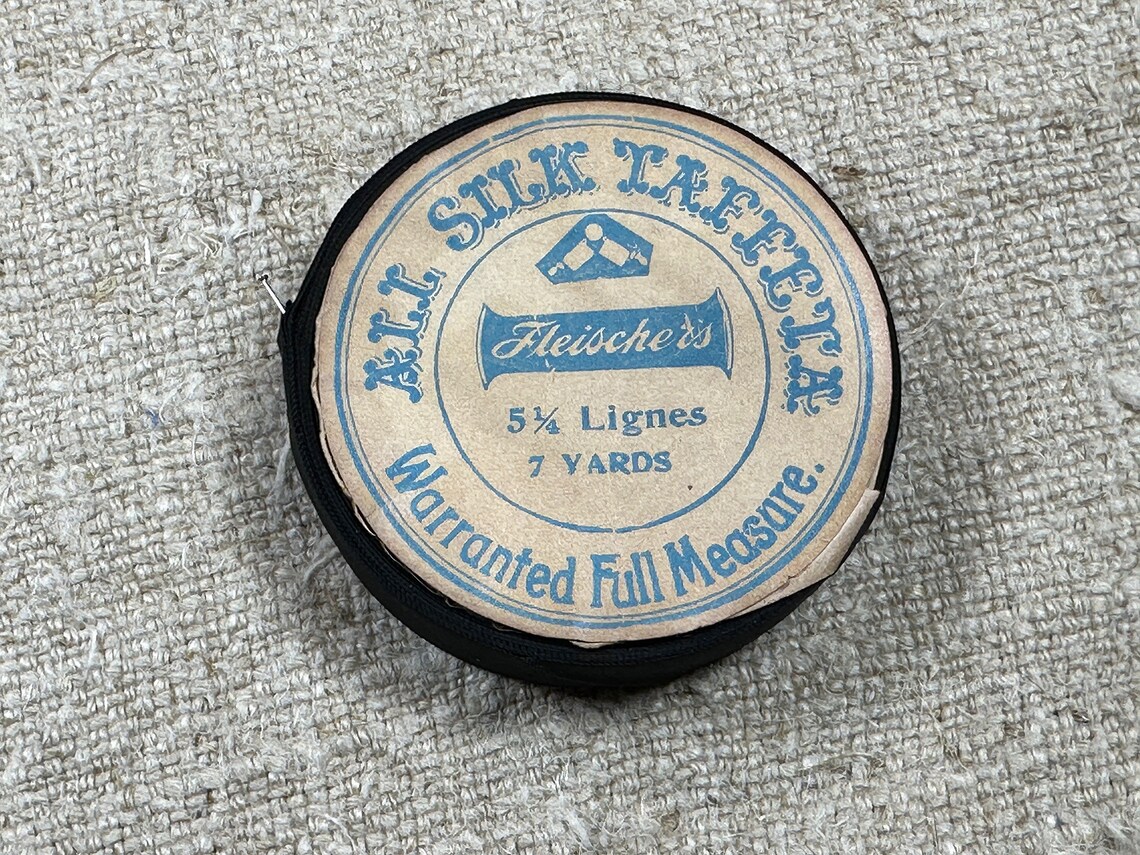 2 Antique Black Silk Taffeta Tape Trim Rolls // 1/2" > 2 Orig 1800s ...