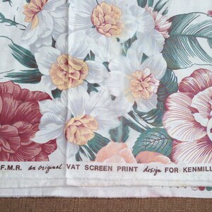 Vintage 80er Baumwolle Chintz Stoff Großer Druck Floral 56x56 Vat ...