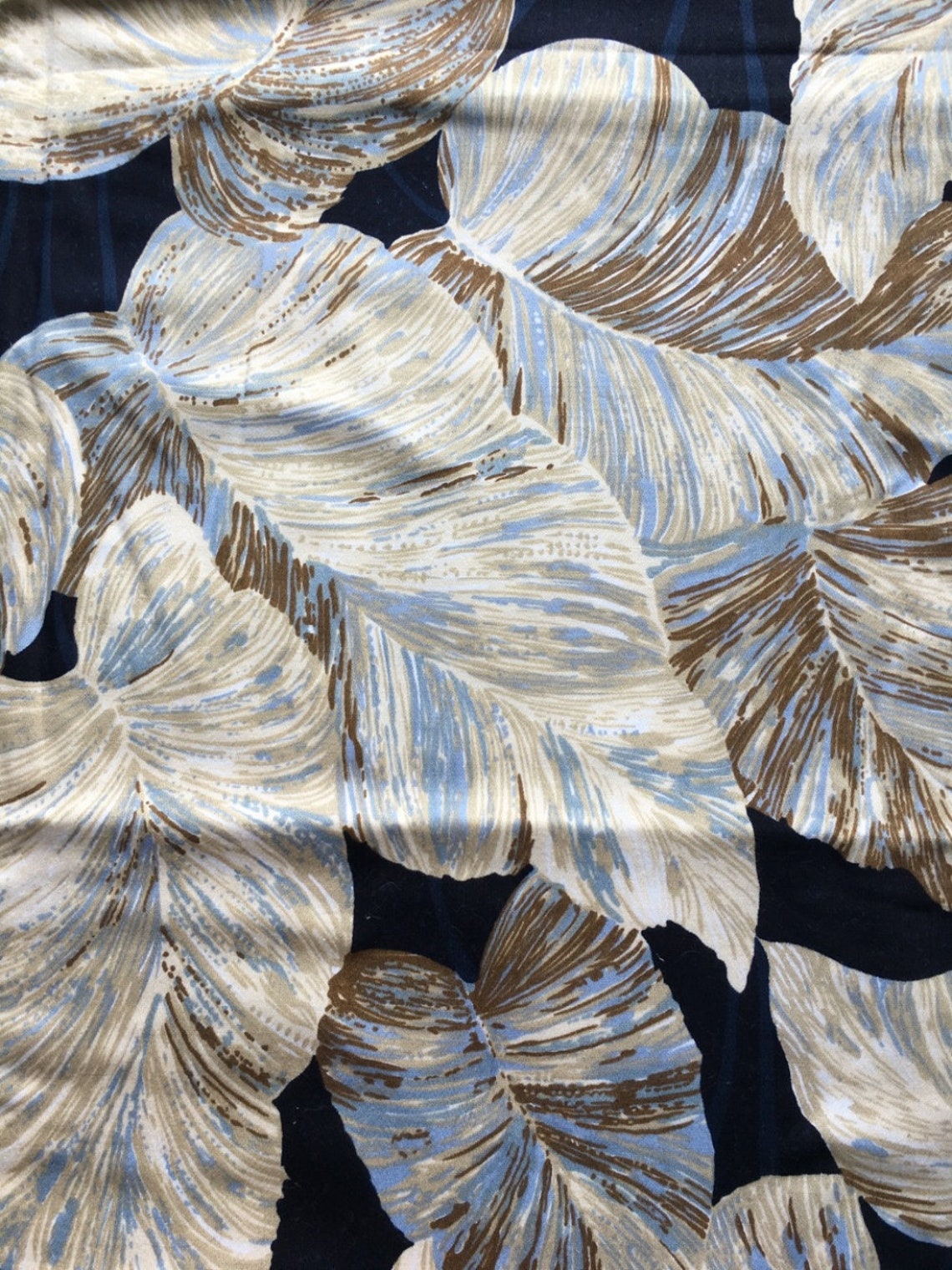 Vintage Large Scale Leaf Print Decorator Fabric // BTY - Etsy