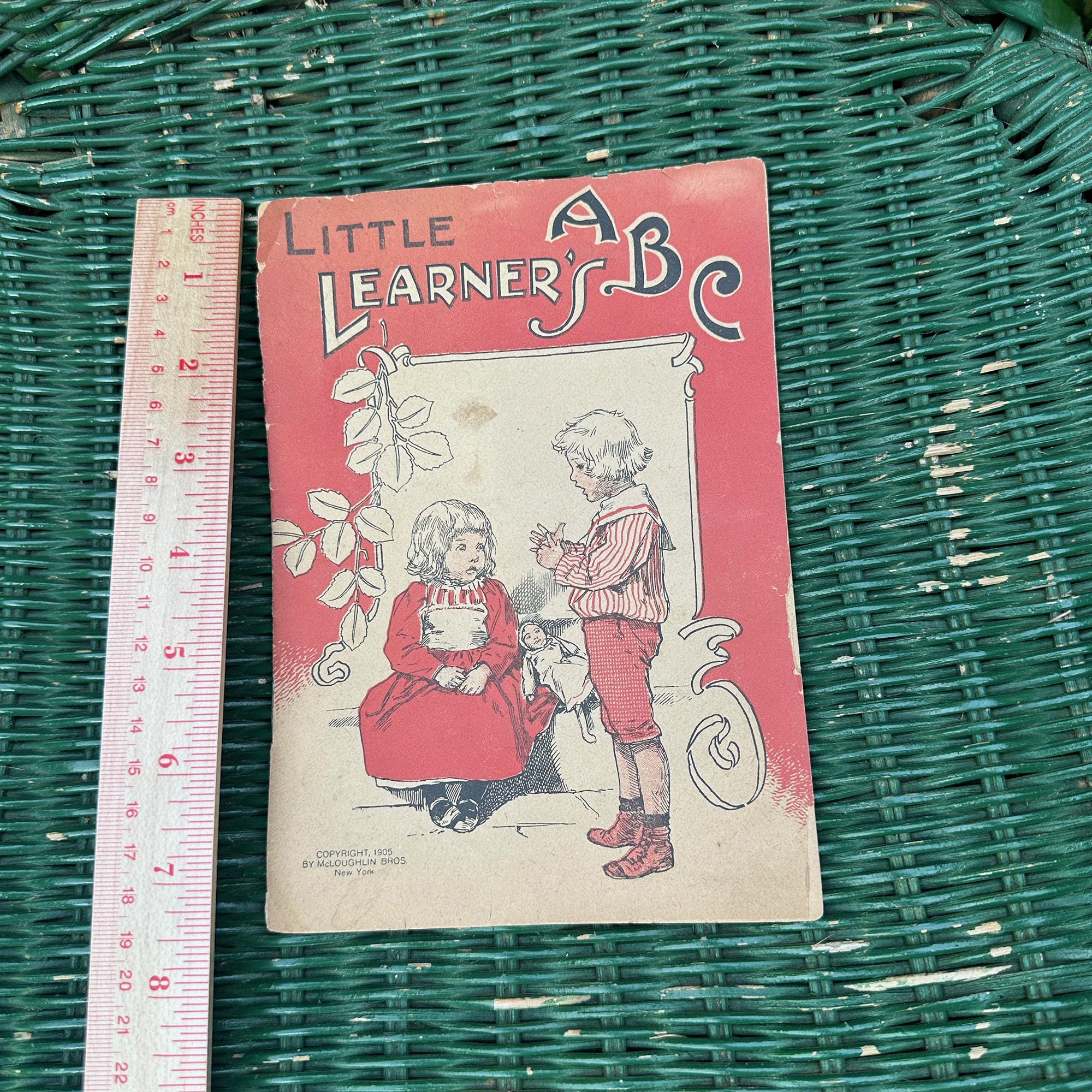 Antique Vintage "little Learner's Abc" Book // Red & Black Lithograph ...