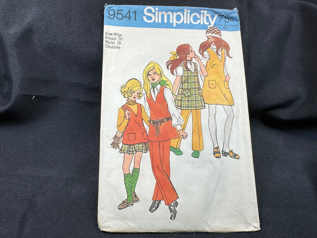 Vintage Early 1970s Girls' Jumper or Tunic, Skirt and Pants Pattern ...