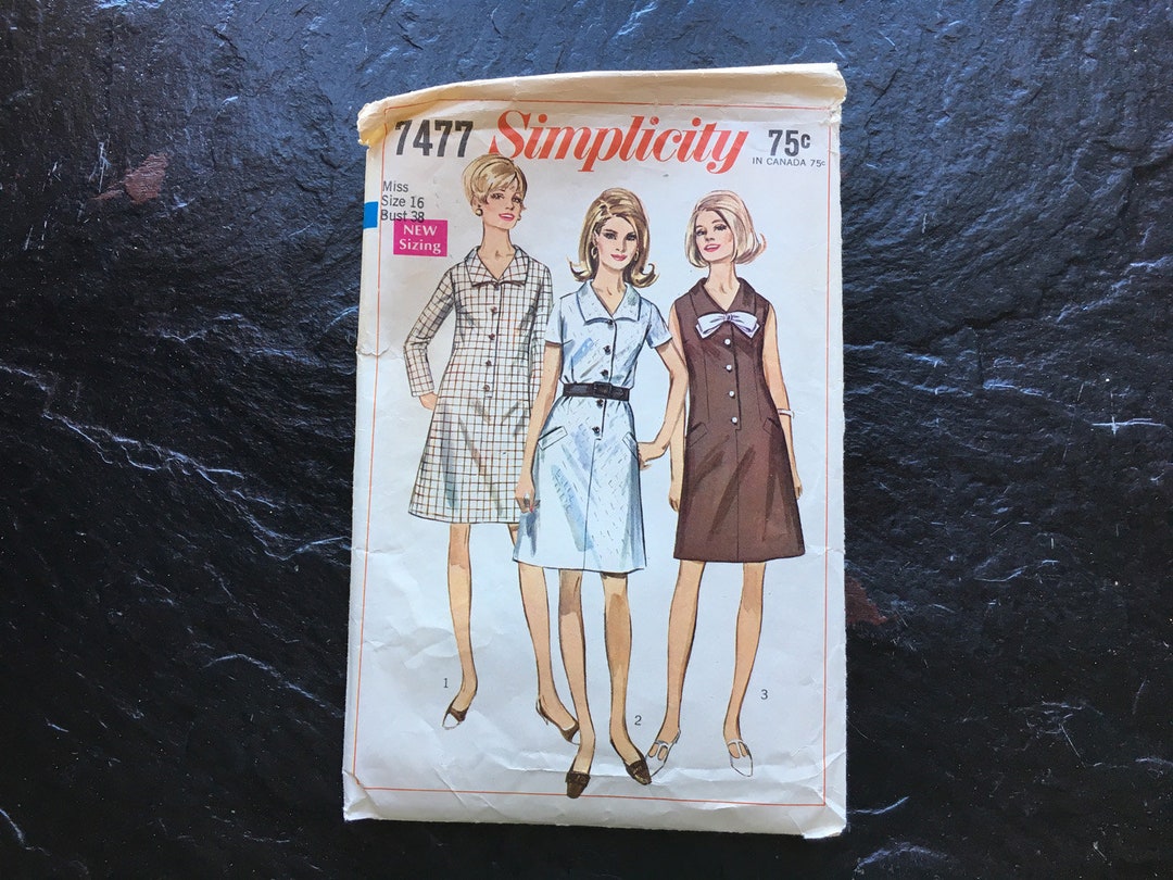 Vintage 1960s A-line Dress Pattern // Simplicity 7477 > Size 16 ...