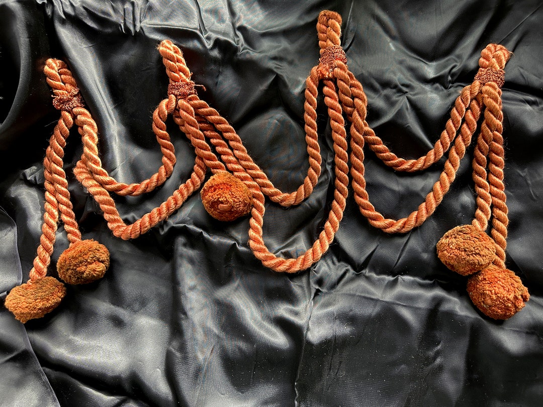 Antique Vintage Pom Pom Tassel Portiere // 41" Wide > Twisted Silk ...