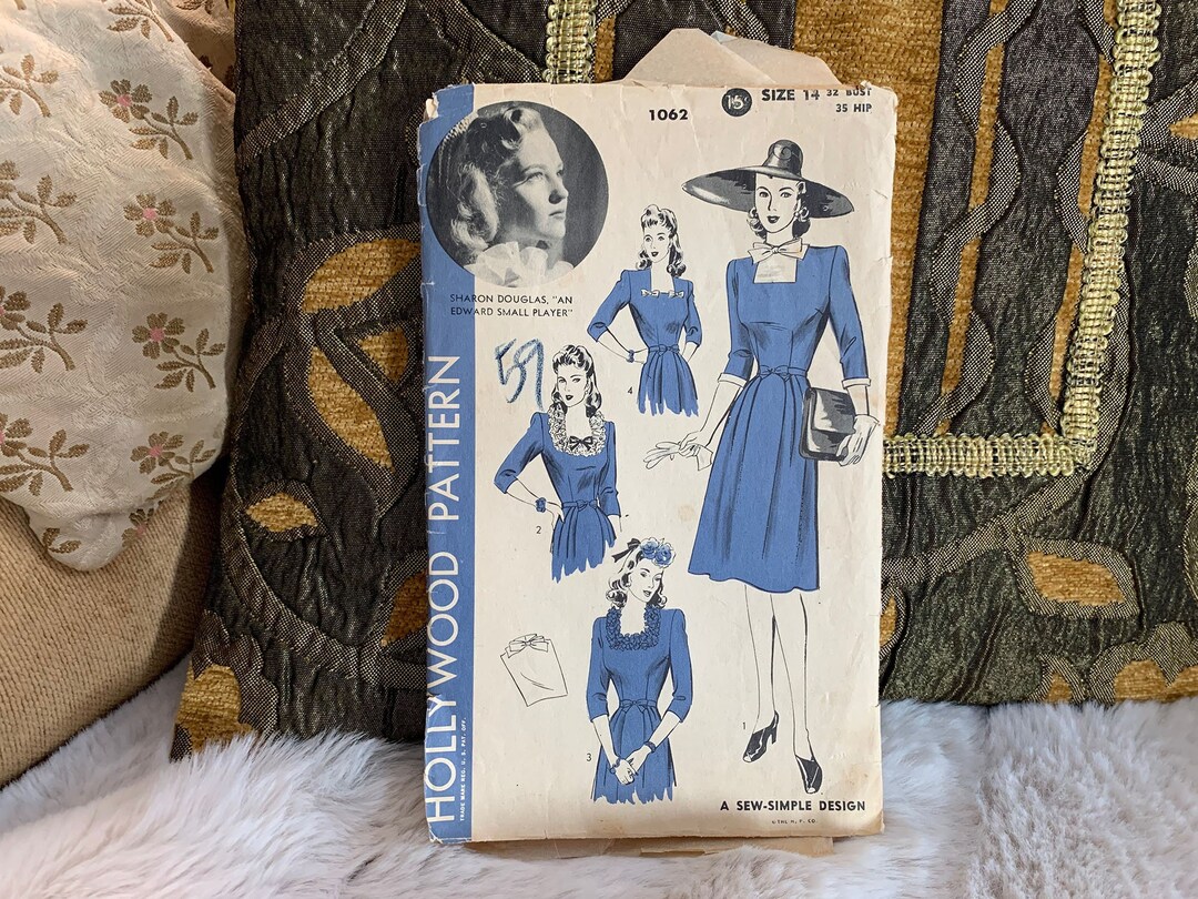 Vintage 1940s Starlet Sharon Douglas Pattern // Hollywood 1062 > Size ...