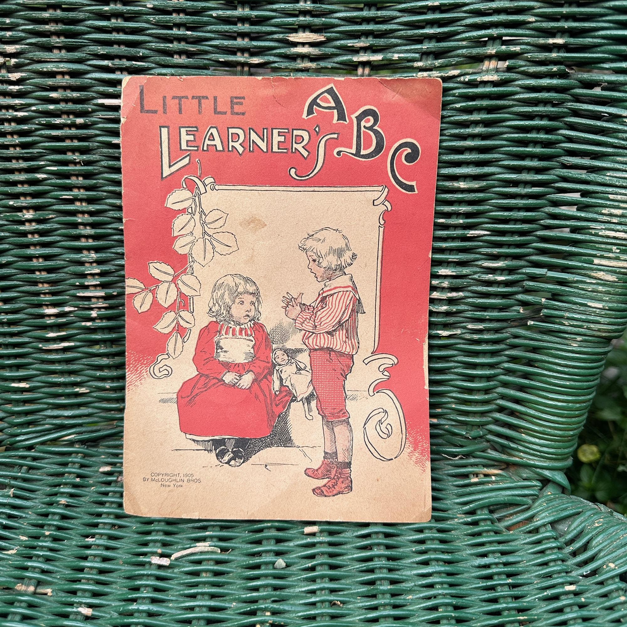 Antique Vintage "little Learner's Abc" Book // Red & Black Lithograph ...