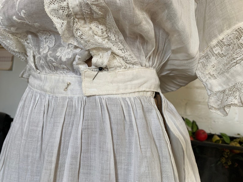 Antique Vintage Sheer White Lawn, Batiste & Lace Dress // Edwardian to ...