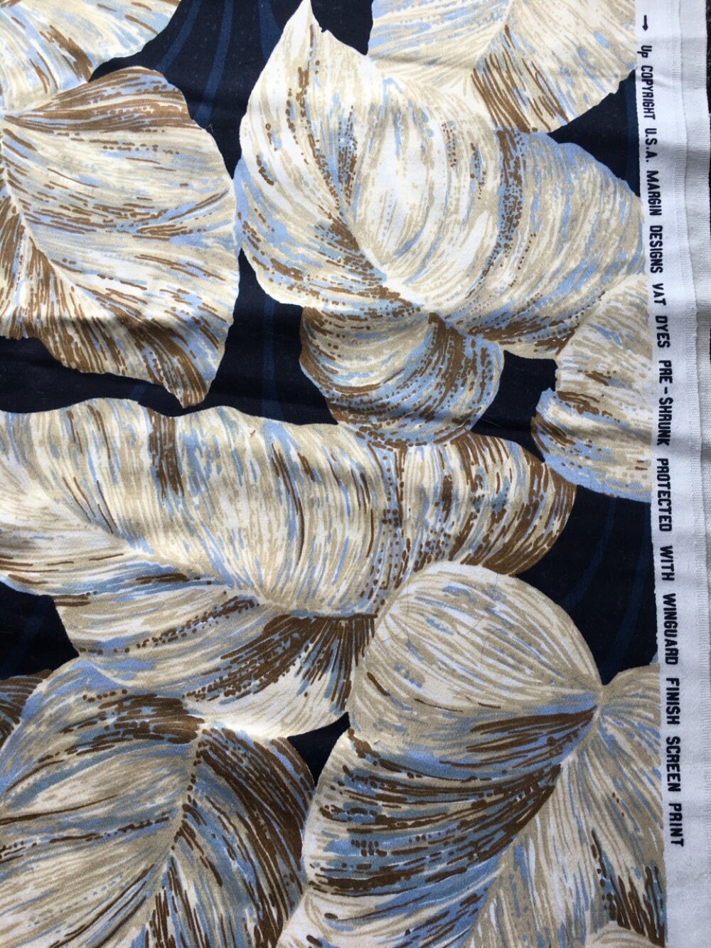 Vintage Large Scale Leaf Print Decorator Fabric // BTY - Etsy