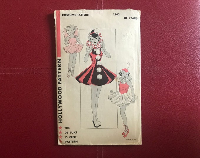 Vintage Pierrette, Fairy, Columbine Costume Pattern / Hollywood 1242 Sz ...