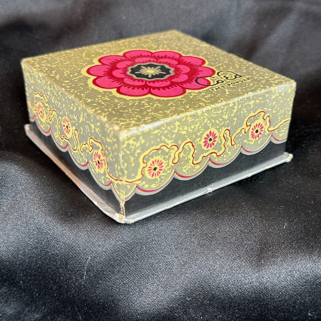 Vintage Art Deco Co-ed Face Powder Box // 3x3x1.25" > Unused Deadstock ...