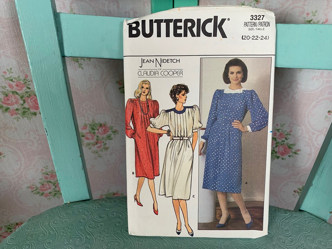 1980s Misses' Dress Pattern // Butterick 3327 by Jean Nidetch for Claudia Cooper > Sz 20-22-24 ...