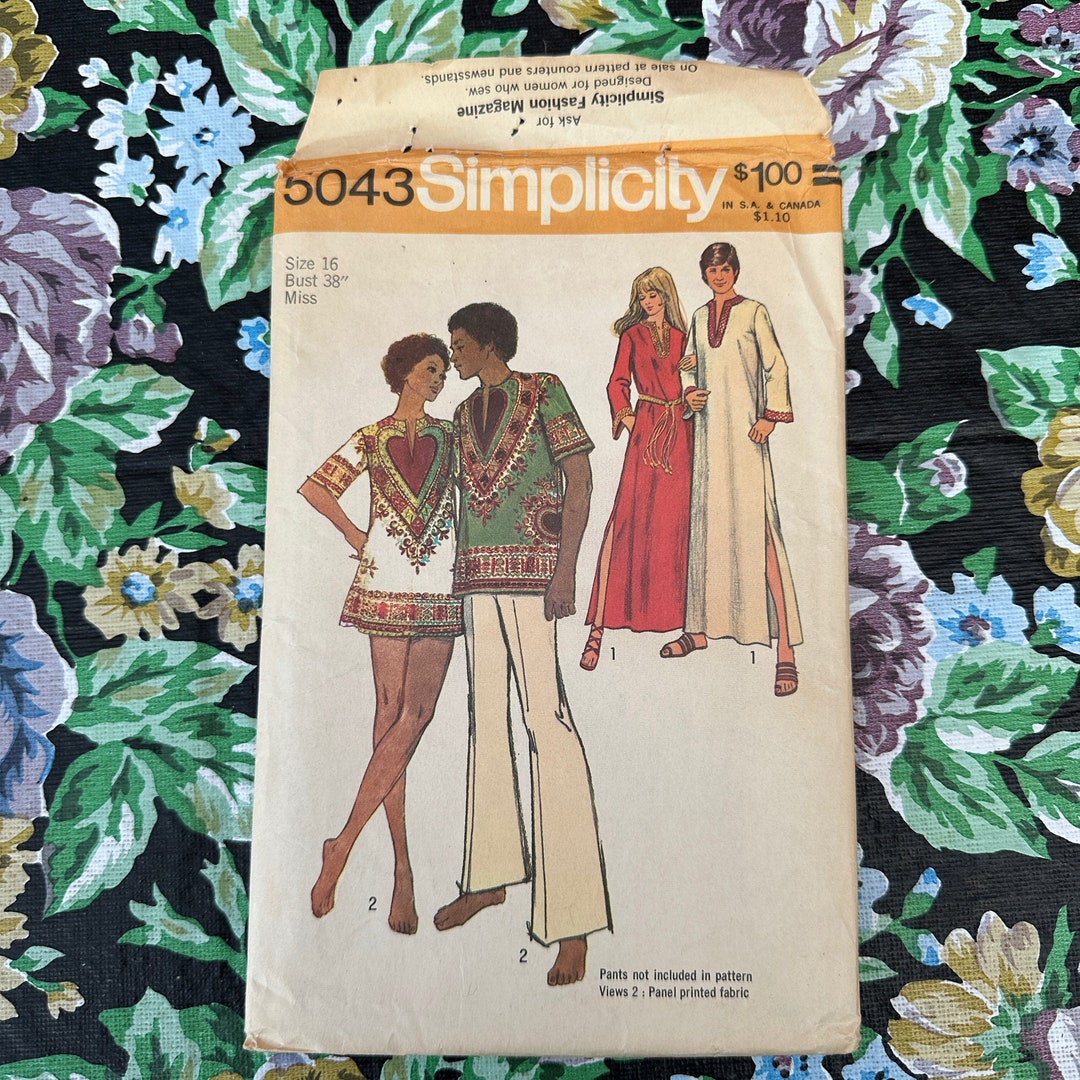 Vintage 1970s "the Dashiki" Men's Shirt or Misses' Dress Pattern ...