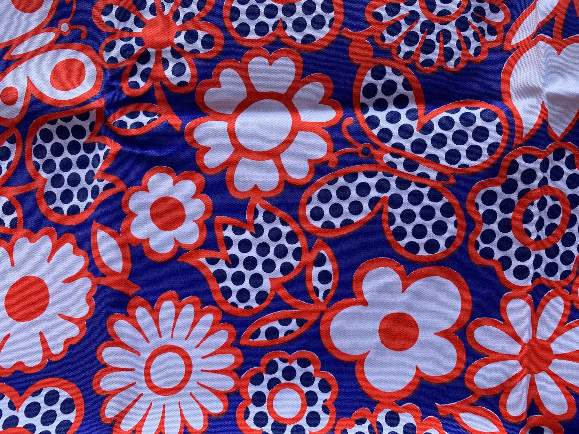 Vintage Flower Power Cotton Canvas Fabric // 1960s-1970s - Etsy
