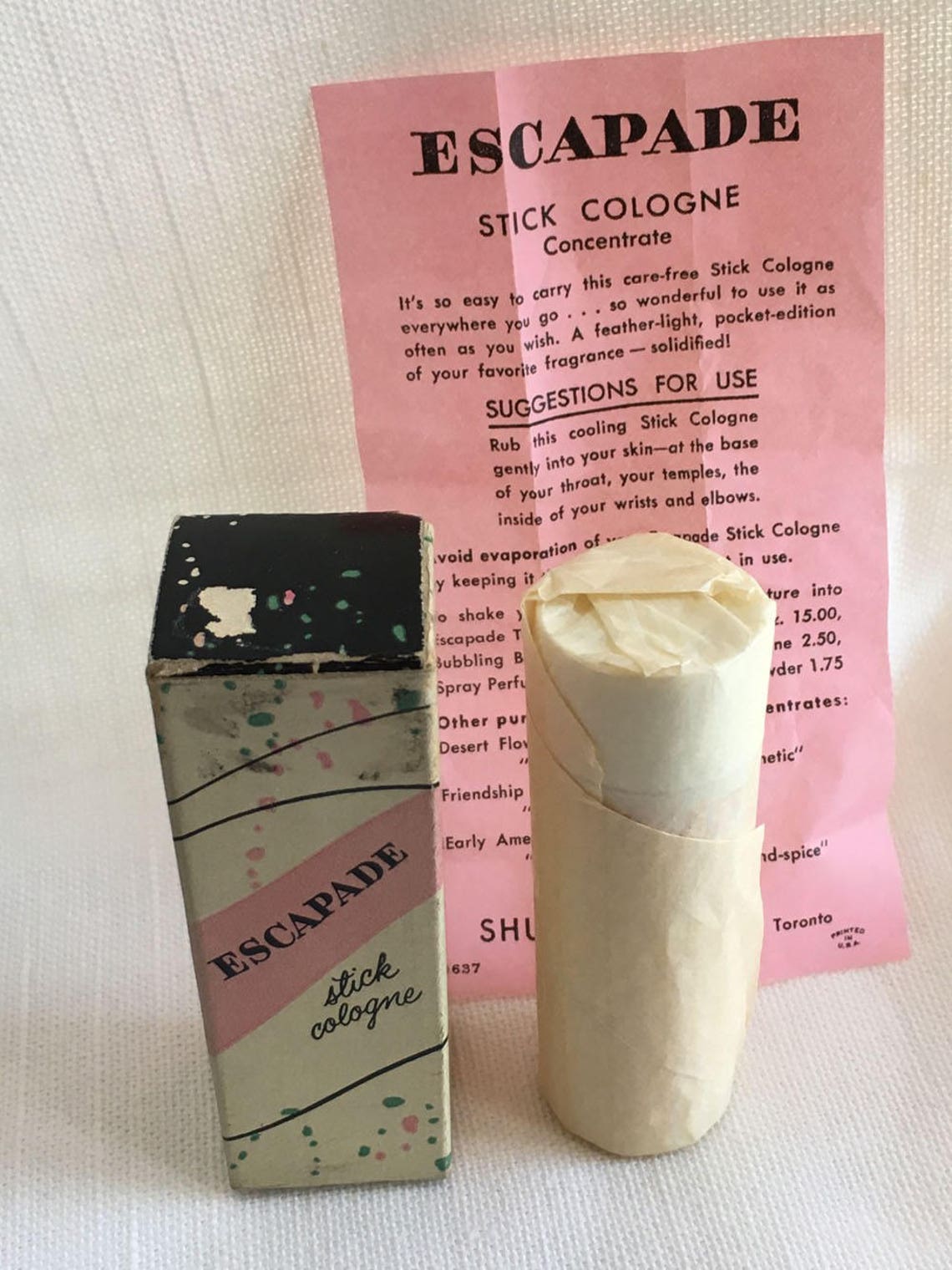 Vintage Escapade Stick Cologne Concentrate by Shulton // 1/2 - Etsy
