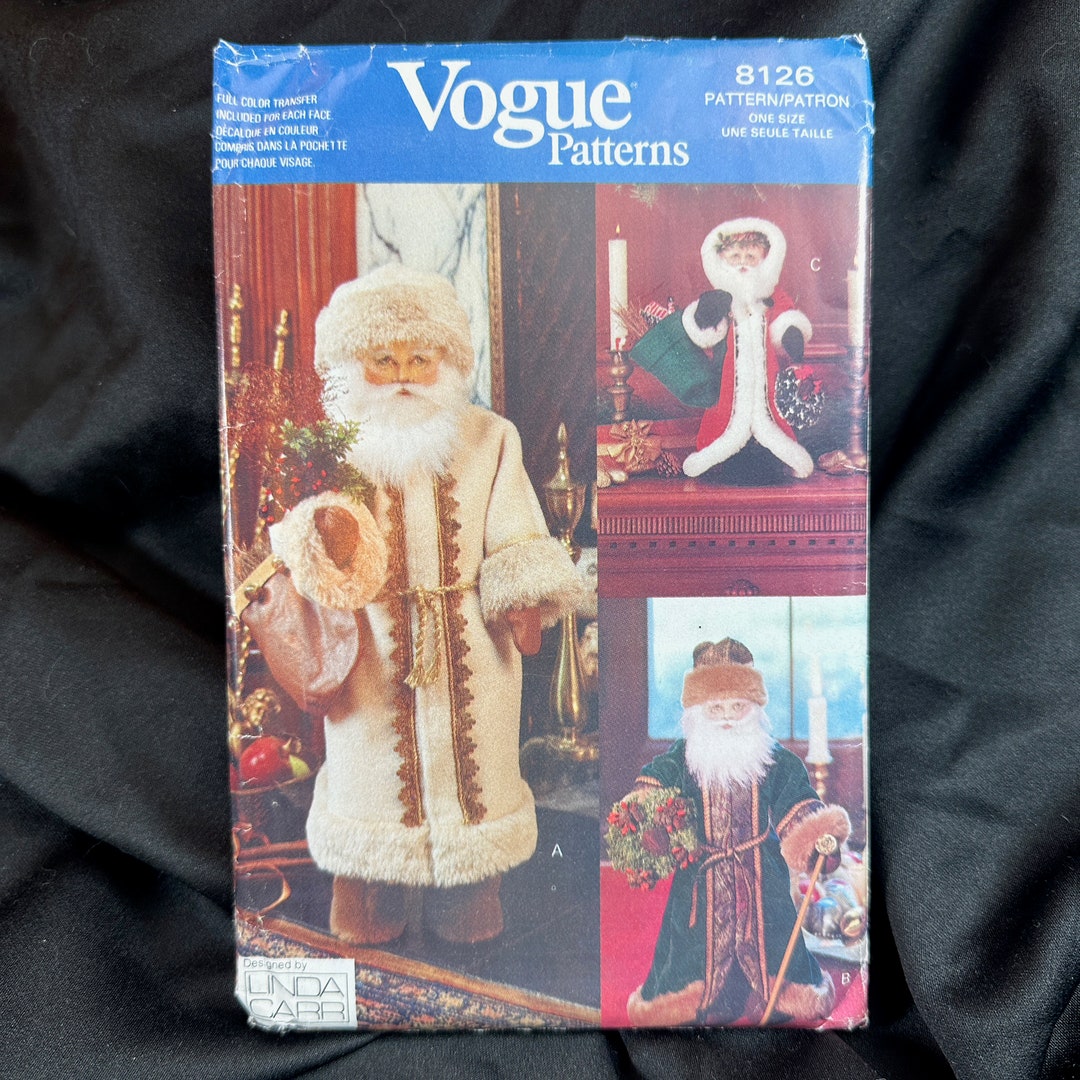 90s Father Christmas Pattern- 12" 16" 26" Dolls // Vogue 8126 Unused ...