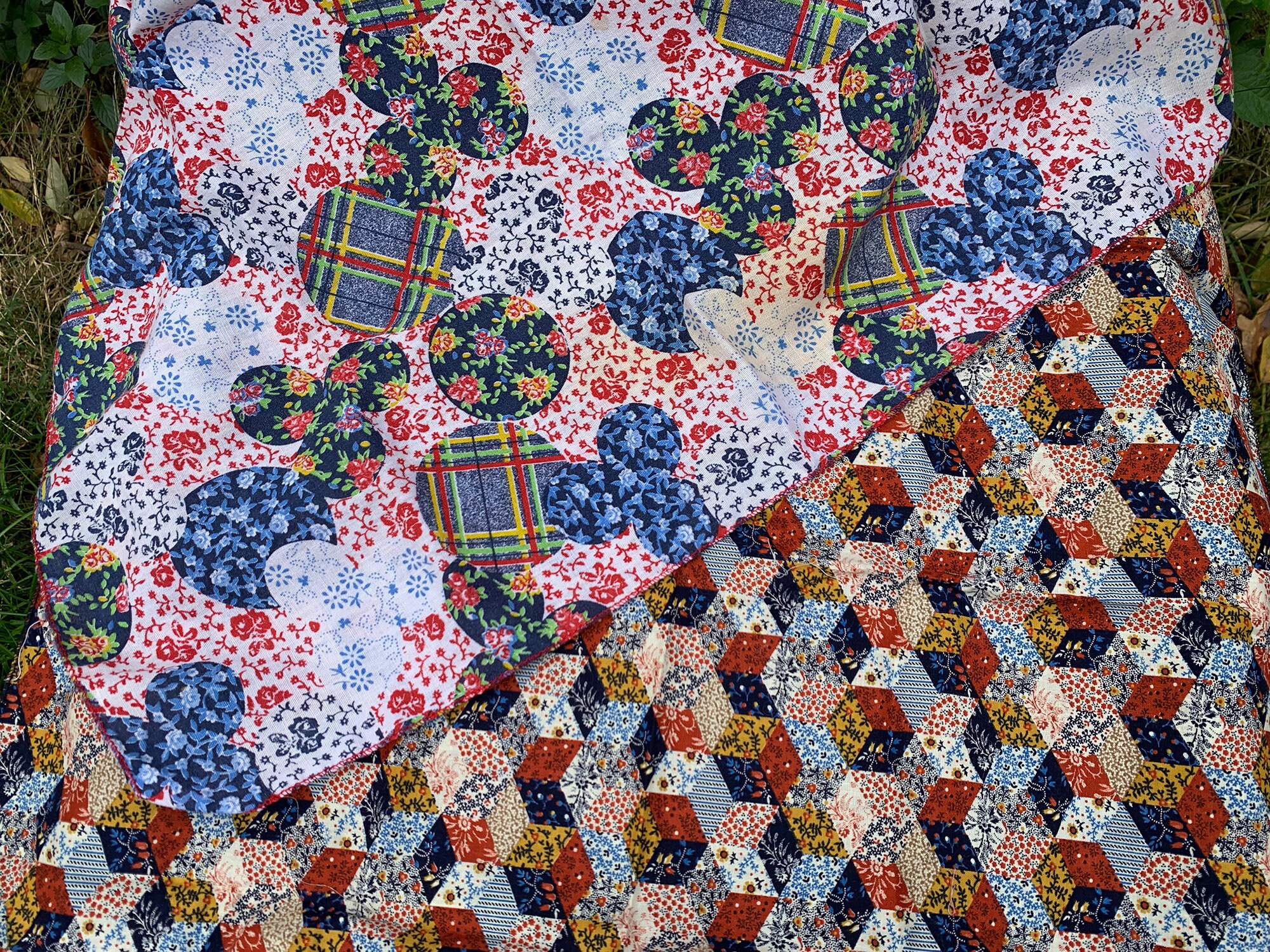 Vintage Calico Cheater Cloth Fabric // 20x21" > Table Center, Napkin ...
